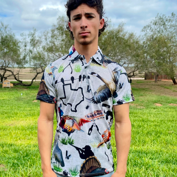 "TEXAS PHEASANTS": MEN'S POLO SHIRT